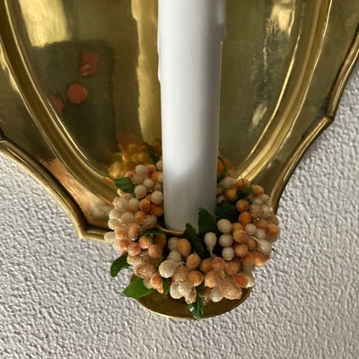 PRIMITIVE PIP BERRY Candle Rings Country Decor Small Burgundy - Etsy