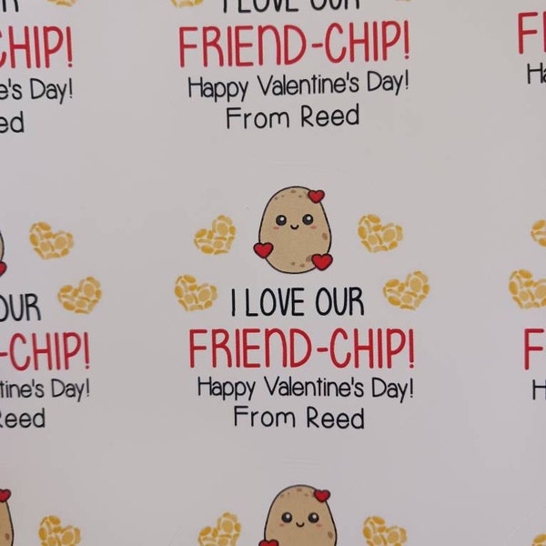 Classroom Valentine Stickers, Potato Chip Valentine Stickers, School ...