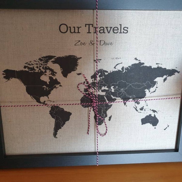 Map of the World, Gift for Travellers, Wedding Anniversary Gifts for ...