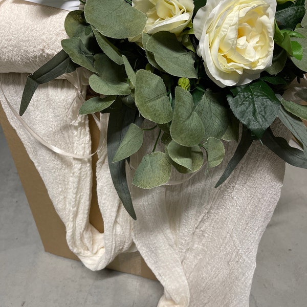 Thanksgiving Table Decor, Ivory Gauze Runner for Wedding and Events ...