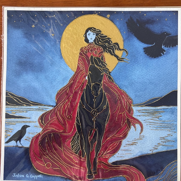 Giclée Print, Hand Gilded: the Morrigan - Etsy
