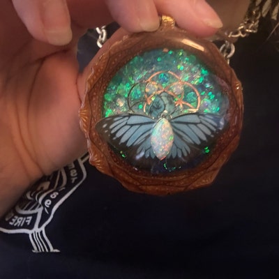 Supernova With Opal & Mandala Pinecone Pendant Necklace Sacred Geometry ...