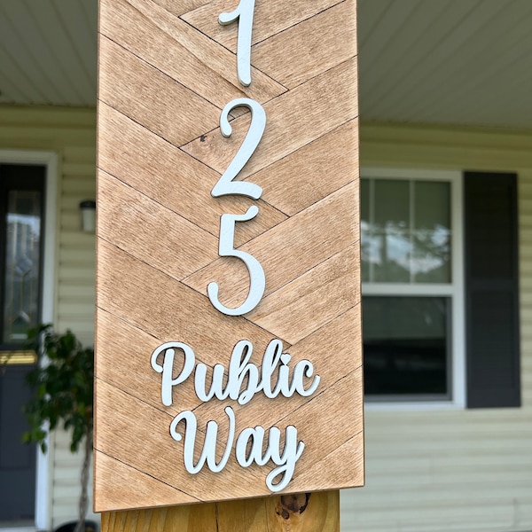 Large Vertical Farmhouse Number Sign, Outhouse Sign, Custom House ...