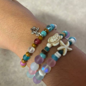 5 Beach Bracelets, Boho Bracelets, Sea Glass Bracelets, Beach Theme ...