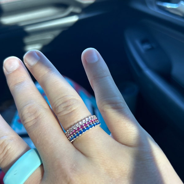 Eternity Birthstone Ring by Caitlyn Minimalist Custom Multi Gemstone Ring Personalized Jewelry ...