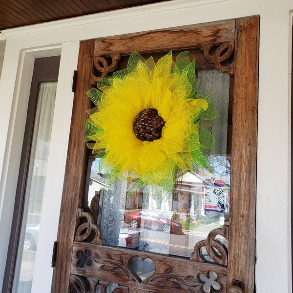 Customizable Flower Deco Mesh Wreath on 14 Inch Frame - Etsy