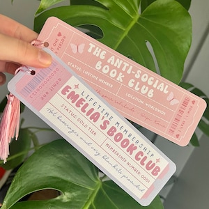 The Anti-social Book Club Bookmark Feminist Bookmark Bookmark Ticket ...