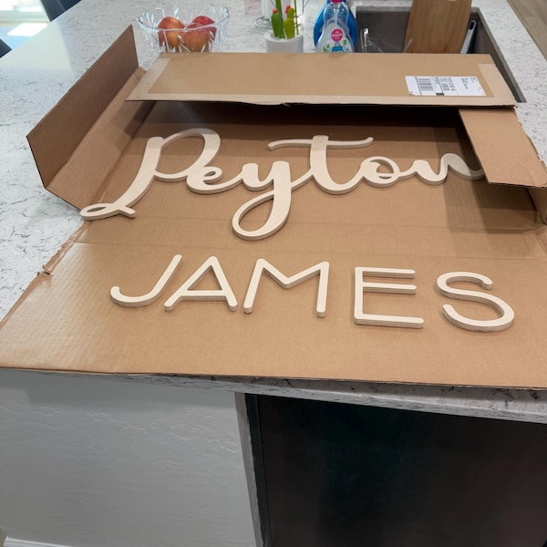 Custom Wood Baby Name Sign Letter Wall Art Kids Room Art Wall Art for ...