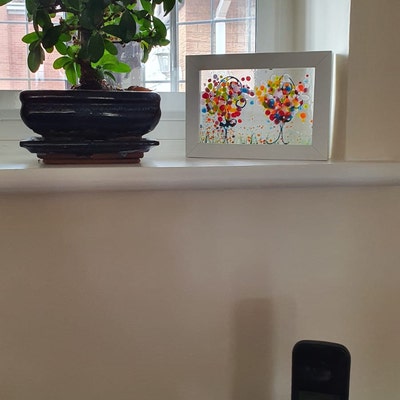 Fused Glass Box Framed Coed Enfys rainbow Trees Design - Etsy