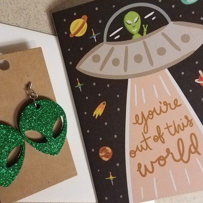You're Out of This World Greeting Card Handmade Love & - Etsy