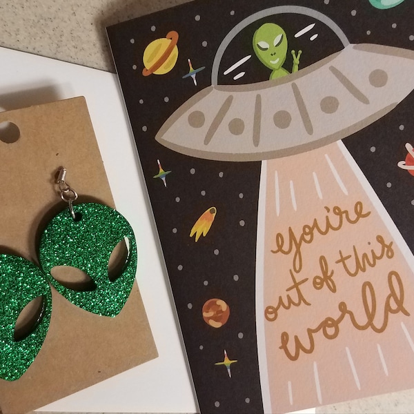 You're Out of This World Greeting Card, Handmade Love & Friendship Card ...