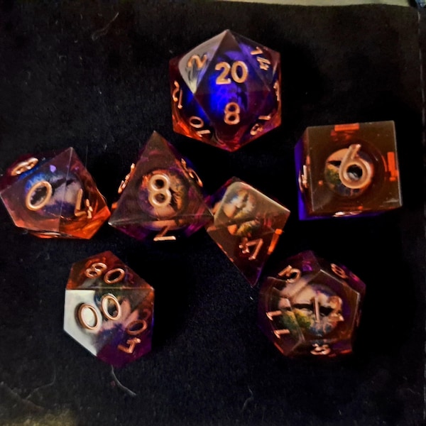 Ancient Cracked Dice Handmade Resin Sharp Edge Dice Set for Dnd, Roll ...