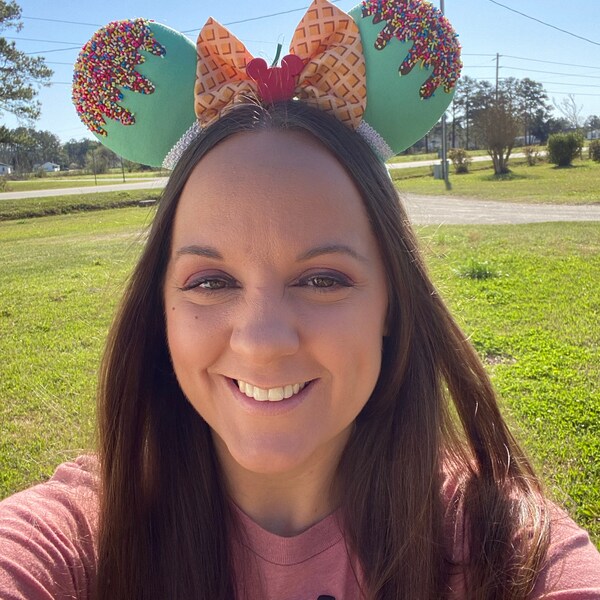 Ice Cream Mouse Ears, Ice Cream Headband, Ice Cream Bar Ears, Custom ...