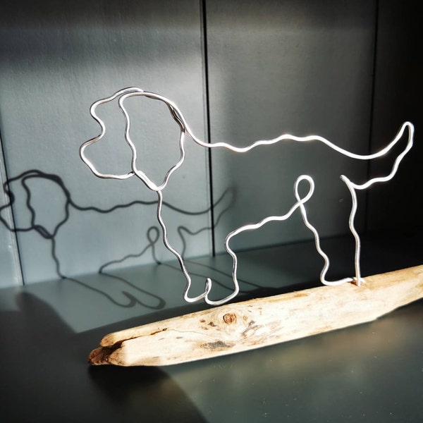 Handmade Wire Cockapoo on Driftwood Home Decor Dog Gifts Dog Presents ...