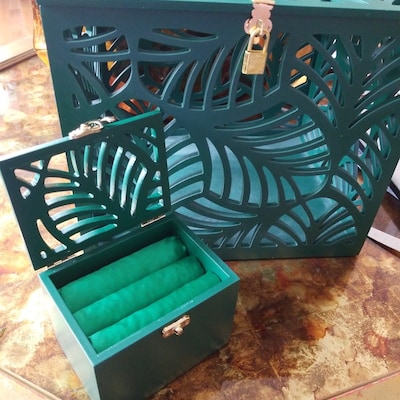 Palm Leaves Wedding Card Box&ring Box-palm Fronds Wedding Set-tropical ...