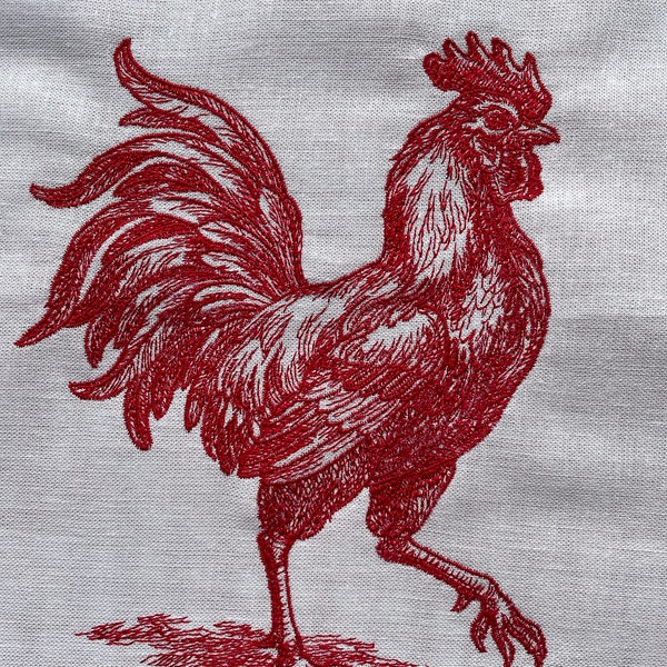 Single Color Rooster Machine Embroidery Design - 8 Sizes - Etsy
