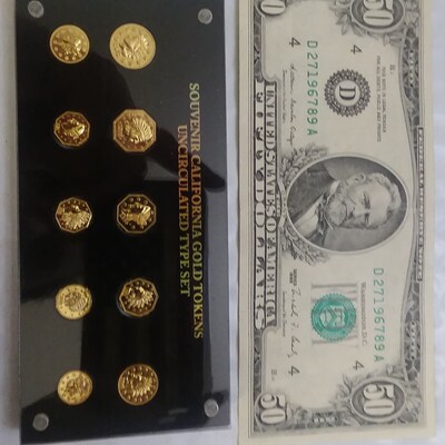 Souvenir California Gold Tokens Uncirculated Type Set 10 Tokens Coins ...