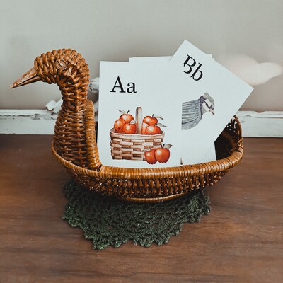 Nature Alphabet Flashcards / Watercolor Alphabet Cards / Homeschool ...