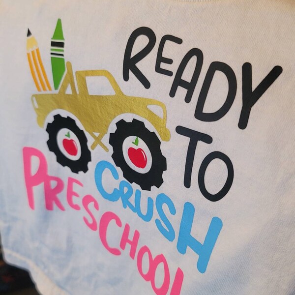Ready to Crush Preschool Svg, Back to School Cut Files, Monster Truck ...