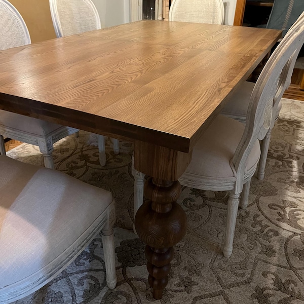 The Arcadia | Extendable Oak Dining Table // Large Turned Leg ...