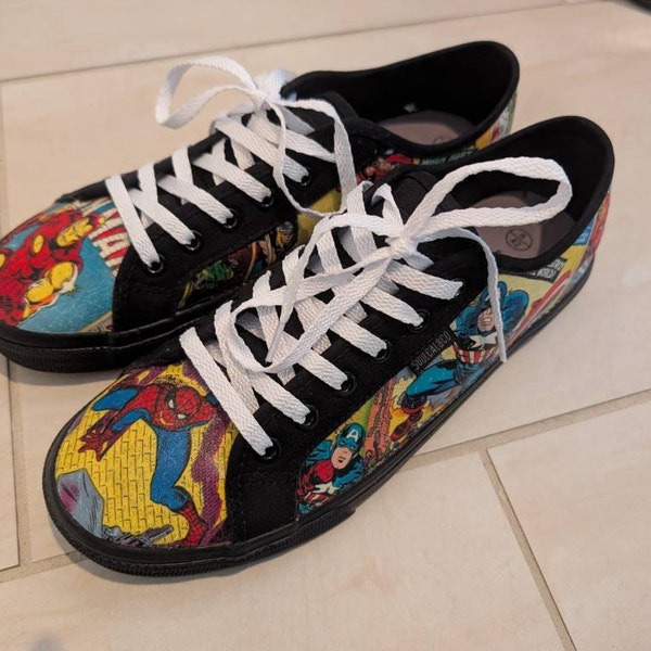 Hand Customised/custom Sonic the Hedgehog Lets Go Theme Fabric Shoes ...