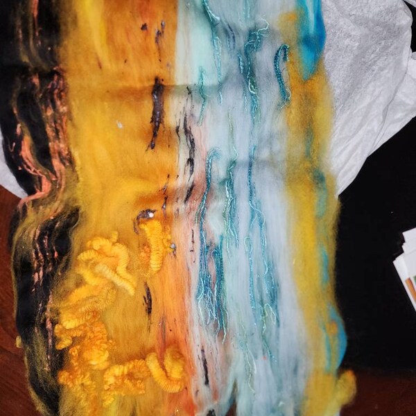 Fall Colors Art Batt, Merino Batt, Spinning Art Batt, Art Yarn ...