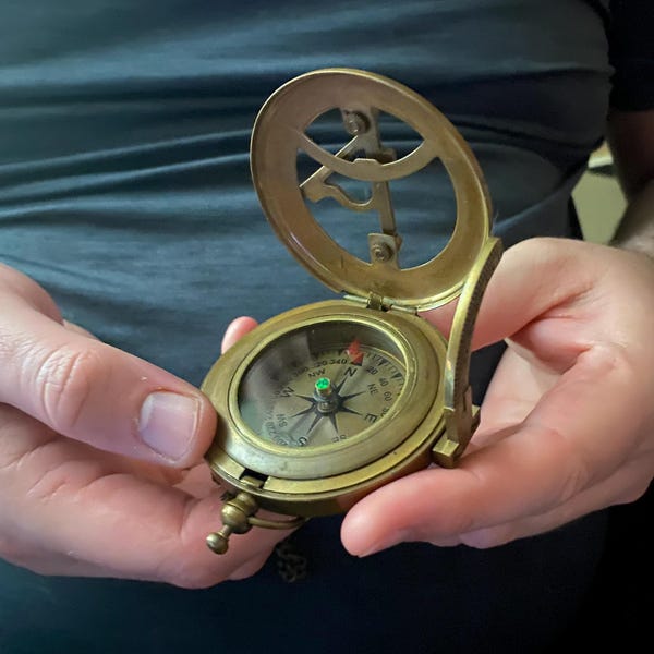 Personalized Working Compass, Custom Engraved Compass, Silver Handmade ...