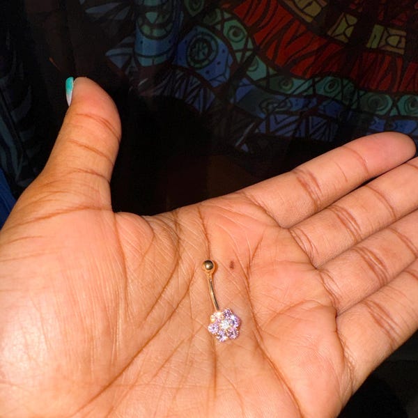 14kt Solid Gold | Hoop Belly Ring | Belly Button Rings | 10K Charm ...