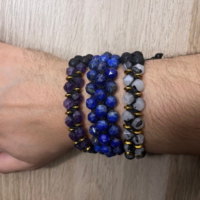 Tiger Tooth Necklace Men's Natural Red Tiger Eye Beads Necklace Onyx ...