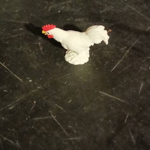 Tiny ROOSTER MINIATURE Farm Animals Figures Figurine Fairy Garden ...