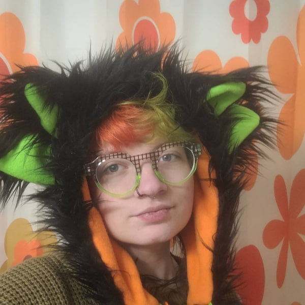 Double Ear Fur Rave Hood - Etsy