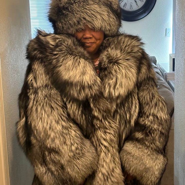 Huge Double Face Luxury Silver Fox Fur Boa,118inch (300cm)natural Color ...