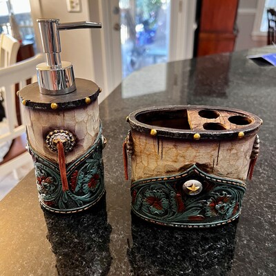 Western Toothbrush and Toothpaste Holder Hand Soap Dispenser - Etsy