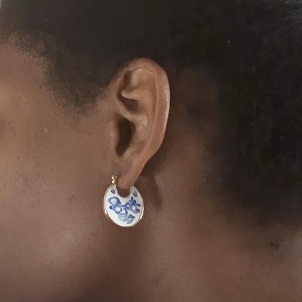 18K Gold Twisted Oval Hoops, Gold Rope Textured Hoops, Geomtric Twisted ...