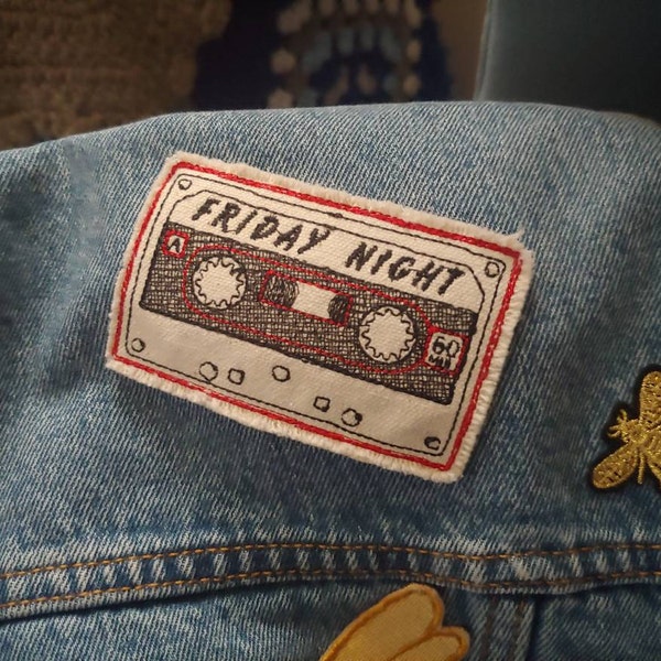 Mixtape Embroidered Patch Canvas Patch Cassette Tape Mixed Tape - Etsy