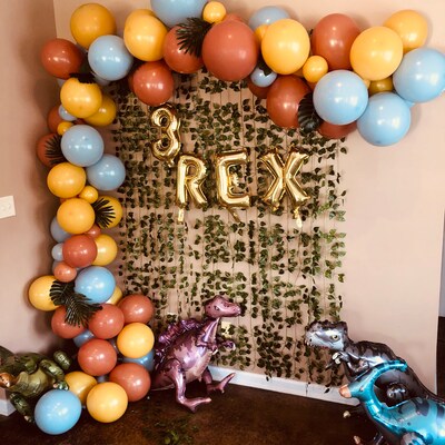 RAWR Dinosaur Balloon Garland Kit Three Rex Balloon Arch Dinosaur Party ...