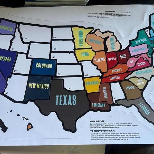 RV State Sticker Travel Map - [11" X 17"] - USA States Visited Decal ...
