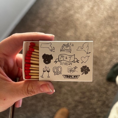 Set of Custom Matchboxes Logo Personalized Matches Wedding Matches ...