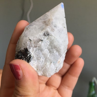 Rainbow Moonstone Point standing Moonstone Crystal Point Rainbow ...