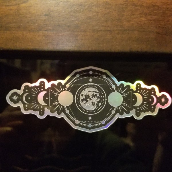 Moon Phases Celestial Sticker - Clear Lunar Cycle Sticker - Transparent ...