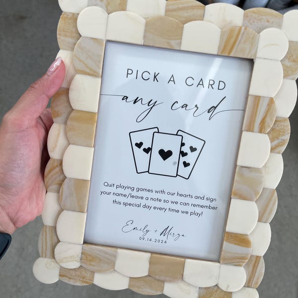 Playing Cards Guest Sign, Please Sign Our Guestbook, Pick A Card Any ...