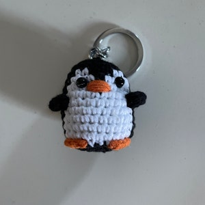 Crochet Penguin Keychain, Keyring Mini Penguin - Etsy