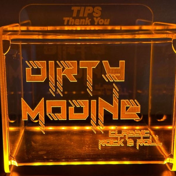 LED Glowing Tip Box-martini Design for Bartenders- Tip Jar -LED Tip Jar ...