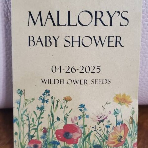 RUSH Baby Shower Favors New Baby Seed Packets With Wildflower Seeds ...