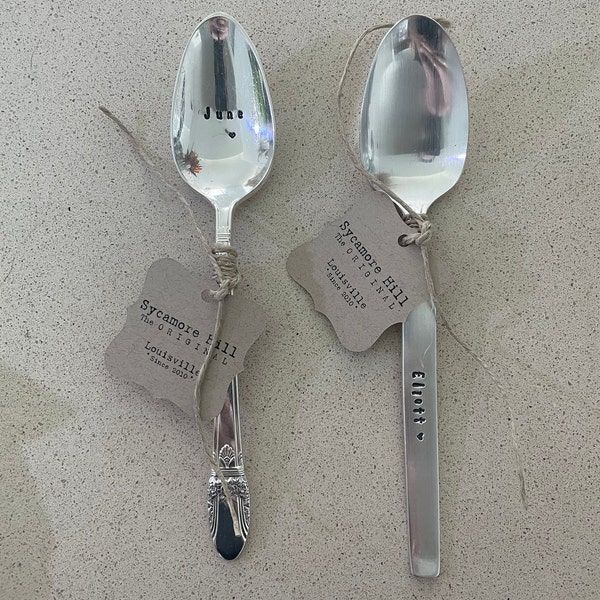 CUSTOM SPOON. the ORIGINAL Hand Stamped Vintage Coffee Spoons ™ by ...