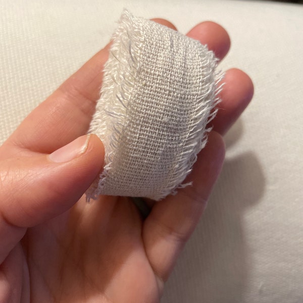 Antique Ivory Linen-cotton Blend Frayed Edge Ribbon • 1" • 1.5" - Etsy