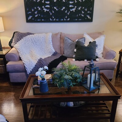 American Flag Hand Knitted Chunky Blanket - Etsy