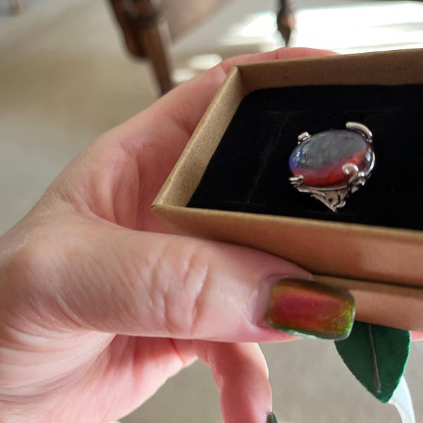 Huge Dragon's Breath Vine Ring,see Video, Purple& Blue Smooth Vintage ...