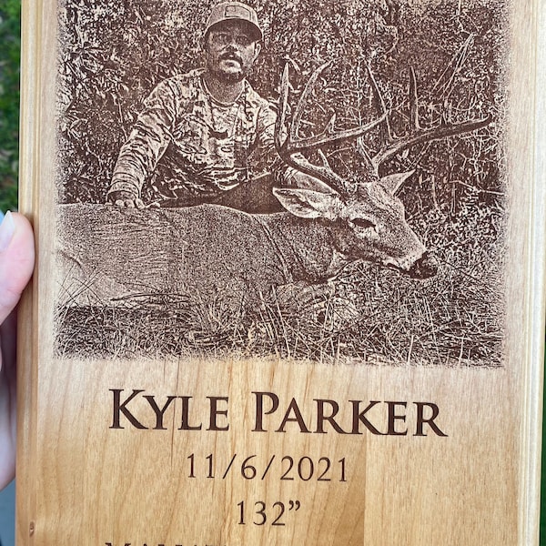 Personalized Laser Engraved Hunting Photo on Red Alder Wood Plaque - Etsy