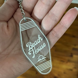 Vacation House Motel Keychain, Beach Lake Cabin, Retro Vintage Acrylic ...